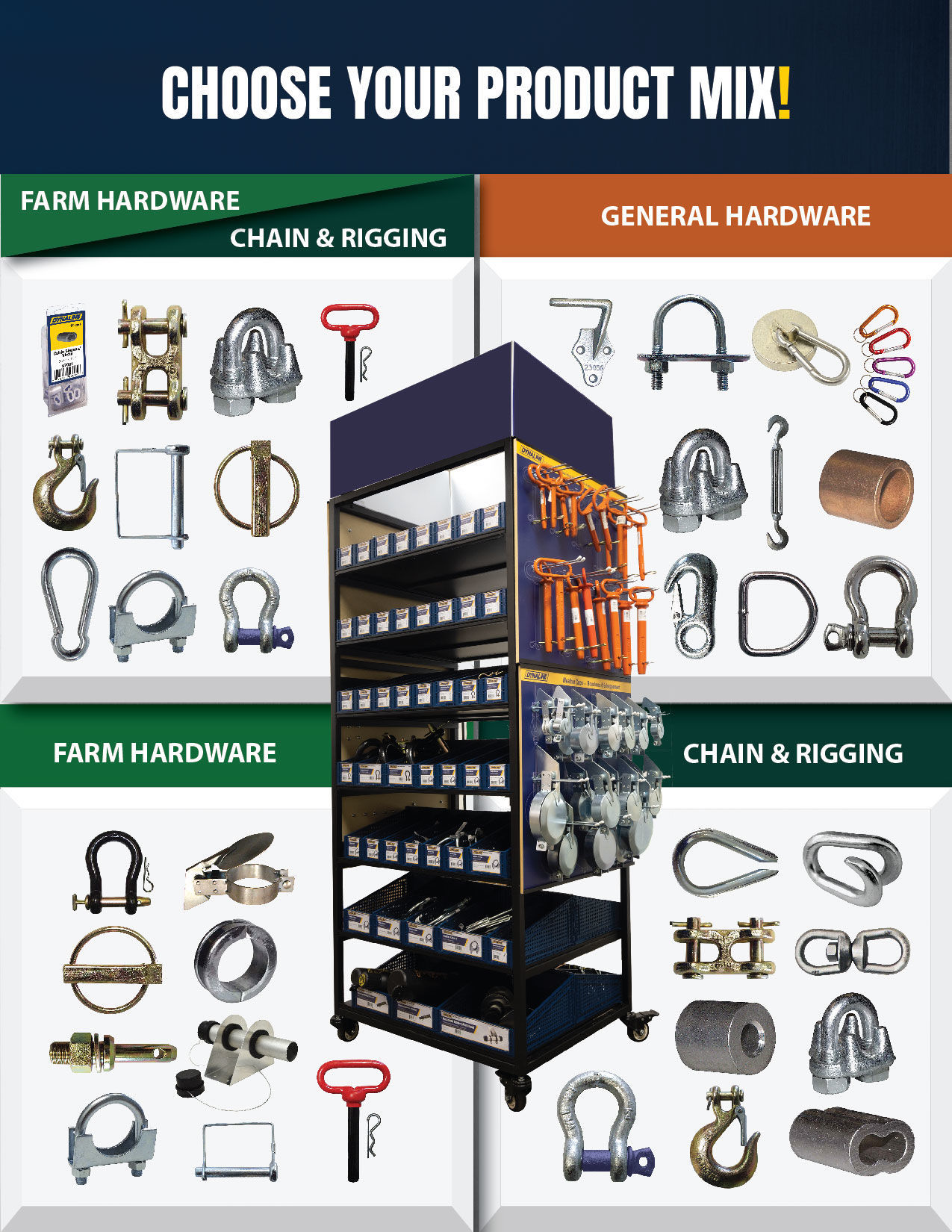 DynalineGeneral Hardware Bulk Merchandiser 30"x24"x72"