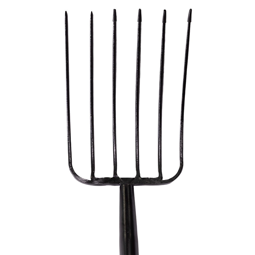 Dynaline6-Tine Forged Manure Fork with Wood Handle