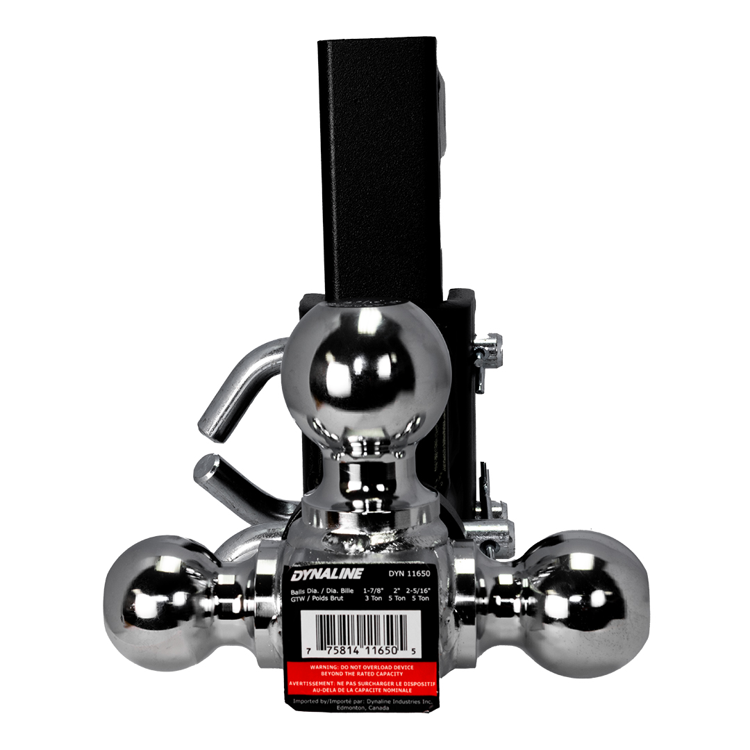 DynalineBall Mount Triple Adjustable 2" Shank, Max Drop/Rise 6-1/2"